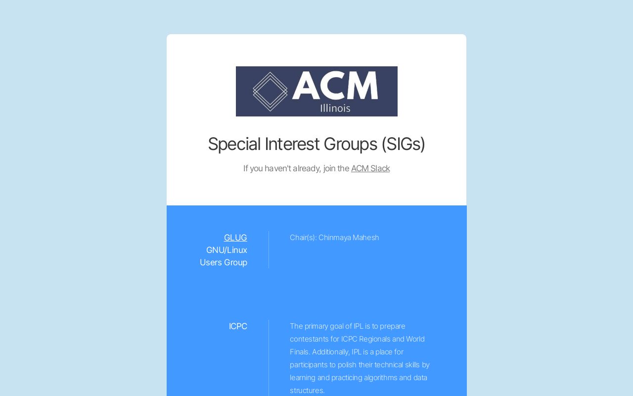 ACM@UIUC - SIGs